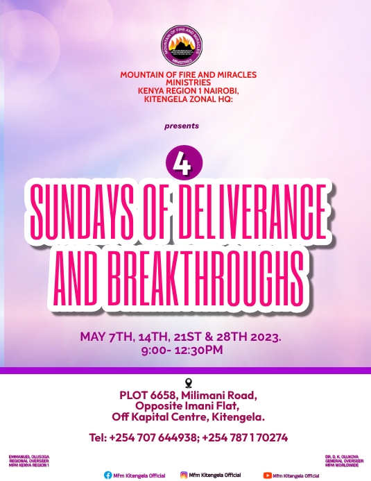 Sundays of deliverance and breakthroughs Template | PosterMyWall