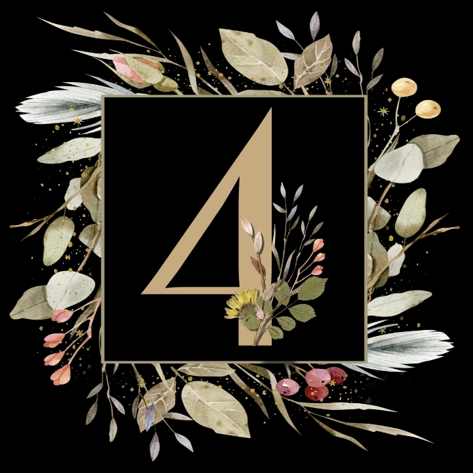 Sundried Wedding Flowers Table Number 4 Template | PosterMyWall