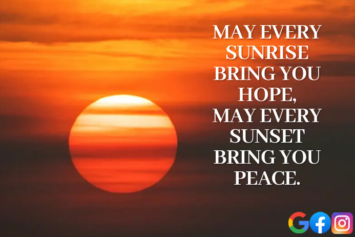 SUNRISE AND SUNSET QUOTE TEMPLATE | PosterMyWall