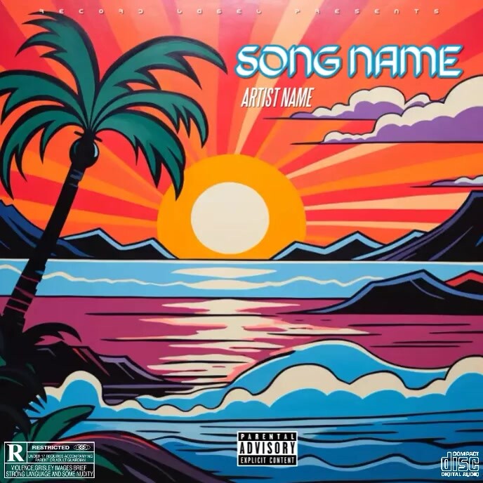 SUNSET ALBUM MIXTAPE SONG COVER TEMPLATE | PosterMyWall