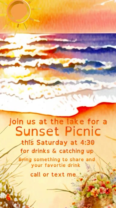 Sunset at the Lake Party Invitation Template | PosterMyWall