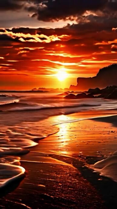 Modèle sunset beach background video | PosterMyWall