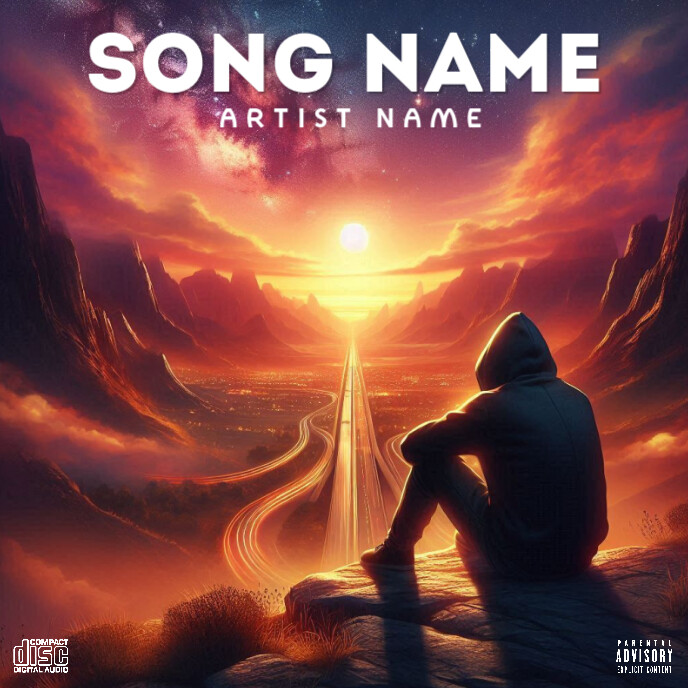 Sunset Cd Song Mixtape Album Cover Art Album Cover Template | PosterMyWall