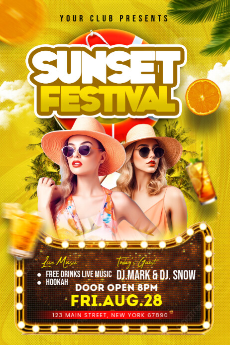 Sunset Festival Flyer Template | PosterMyWall