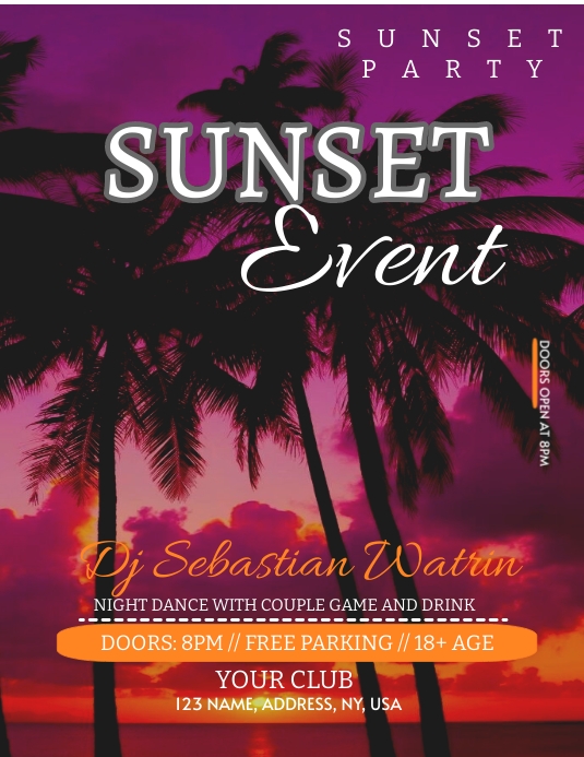 sunset flyer template | PosterMyWall