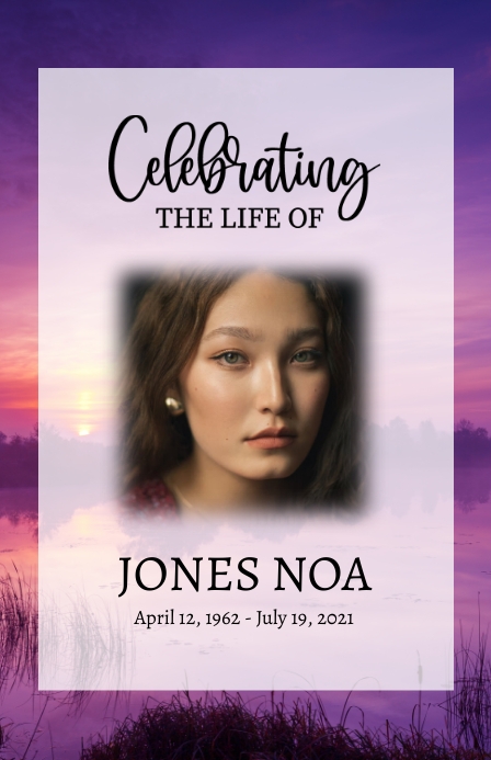 Sunset nature Funeral Program Template | PosterMyWall