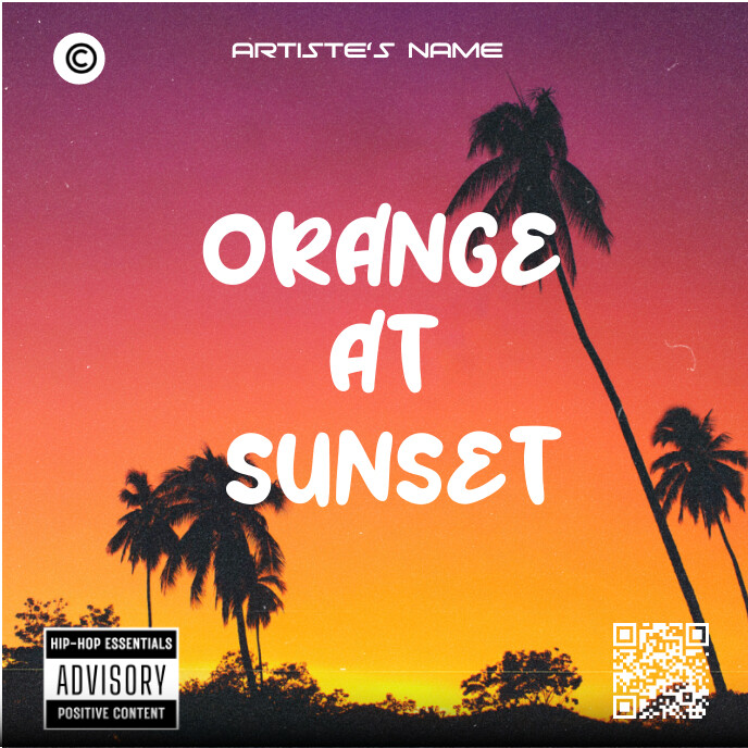 Sunset Orange Abstract Music Album Cover Template | PosterMyWall