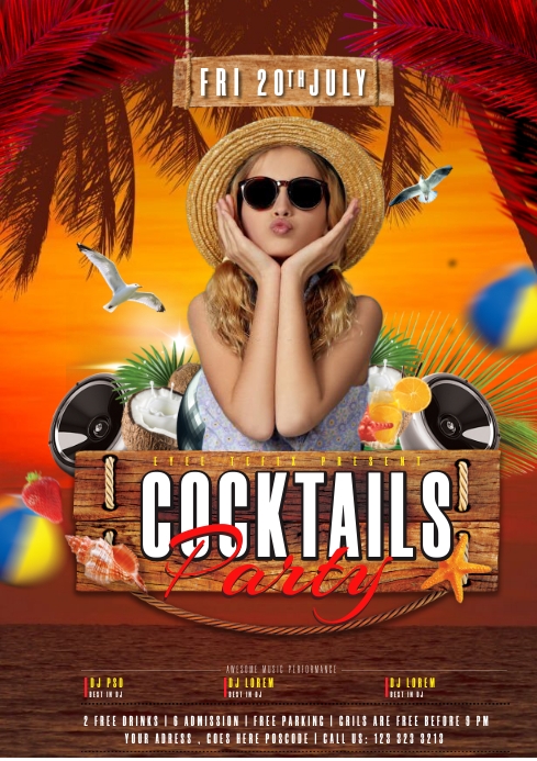 Sunset Party Ads Template | PosterMyWall