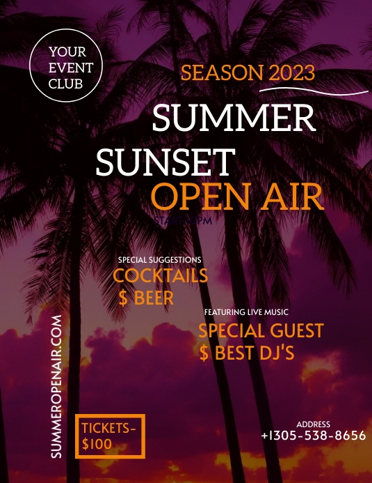 Copy of sunset summer flyer template | PosterMyWall