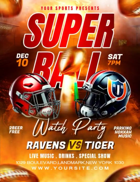Super ball Football Flyer Template | PosterMyWall