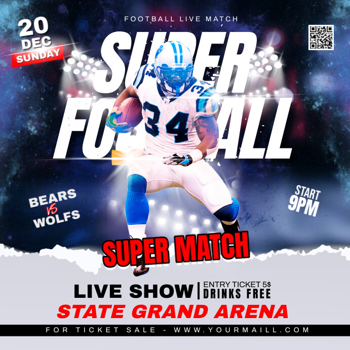 Super Ball Football Flyer Template | PosterMyWall