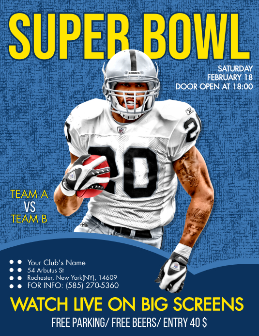 Super Bowl, Rugby Template | PosterMyWall