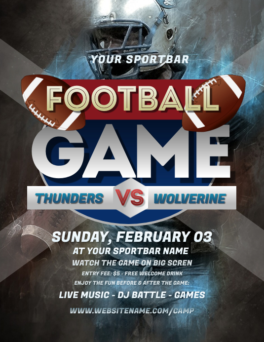 Football Game Flyer Template | PosterMyWall