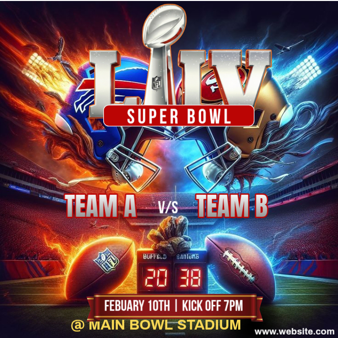 Super bowl 2026 Template | PosterMyWall