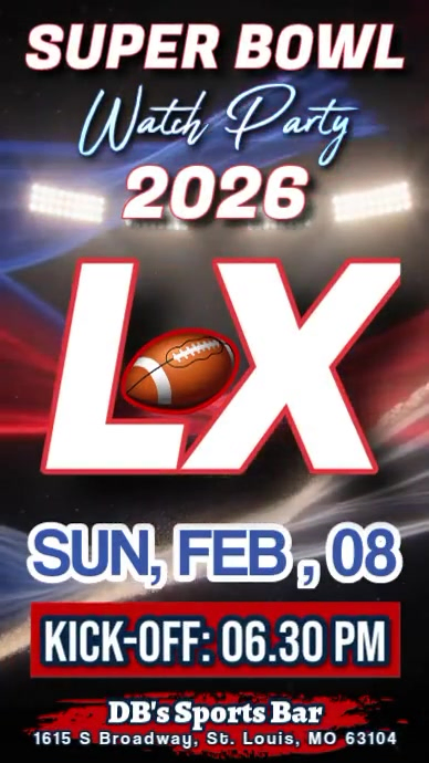 Plantilla de Super Bowl 2026 Lx Watch Party Instagram Reel | PosterMyWall