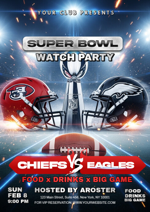 Plantilla de super bowl american football | PosterMyWall