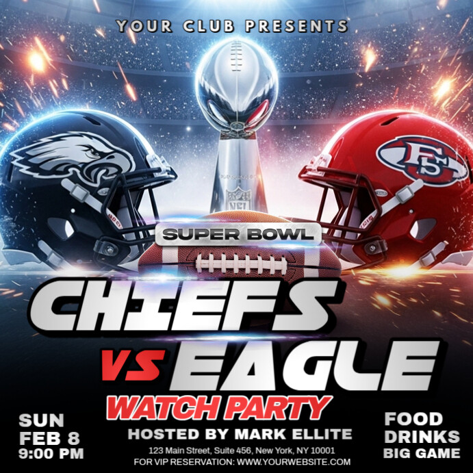 super bowl american football Template | PosterMyWall