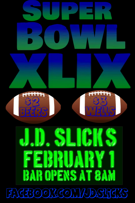 Super Bowl Bar Flyer Template | PosterMyWall