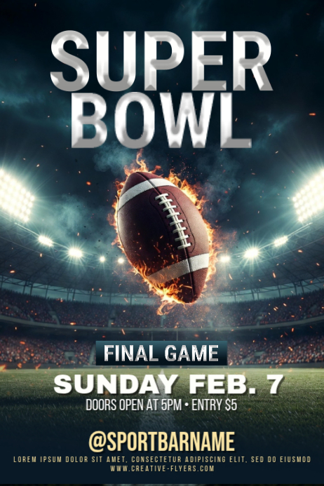Black Super Bowl Event Posters Template | PosterMyWall