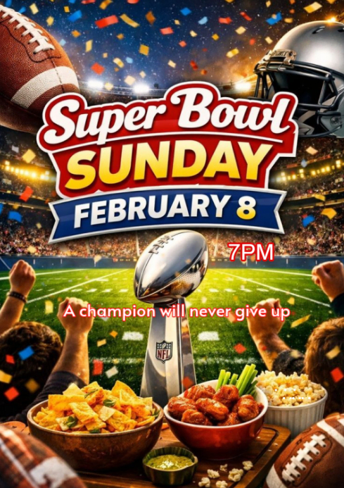 Plantilla de Super Bowl Event A4 | PosterMyWall