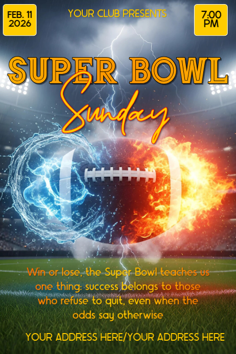 Super Bowl Event Poster Template | PosterMyWall