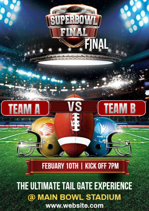 Super bowl Final match Template | PosterMyWall
