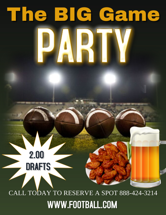 SUPER BOWL FOOTBALL Template | PosterMyWall