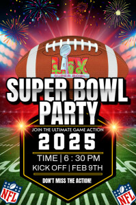 Super Bowl Watch Party Posters Template | PosterMyWall