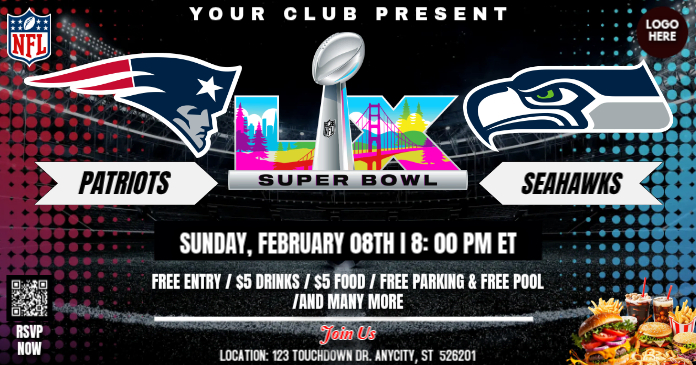 Super Bowl Lx : New England Patriots Vs Seattle Seahawks Watch Party ...