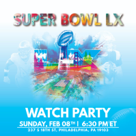 Super Bowl LX Watch Party Instagram Post Template | PosterMyWall