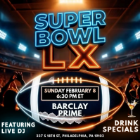 Super Bowl LX Watch Party Instagram Post Template | PosterMyWall