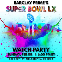 Super Bowl LX Watch Party Instagram Post Video Template | PosterMyWall