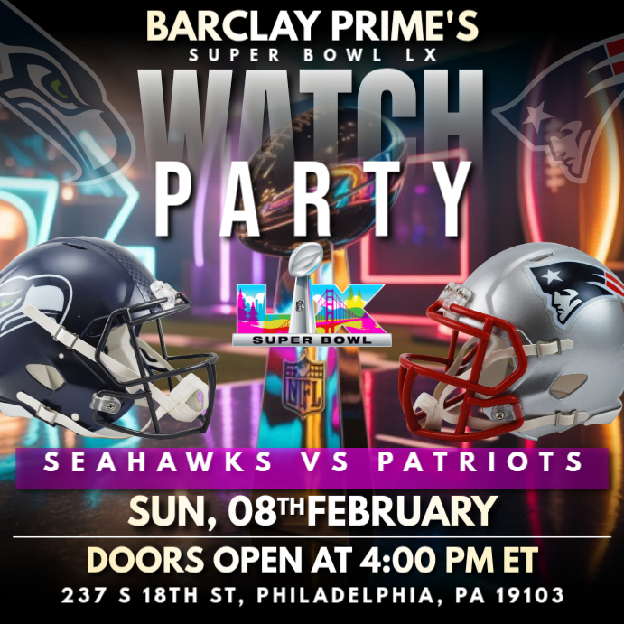 Super Bowl LX: Seattle Seahawks vs New England Patriots Watch Party ...