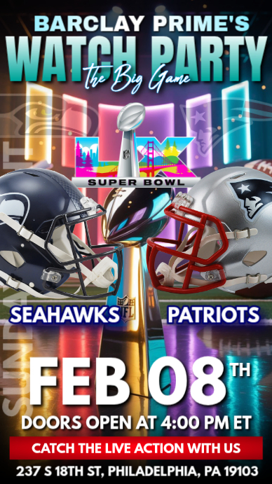 Super Bowl LX: Seattle Seahawks vs New England Patriots Watch Party ...