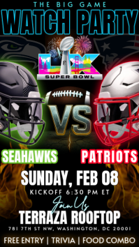 Plantilla de Super Bowl LX: Seattle Seahawks vs New England Patriots ...