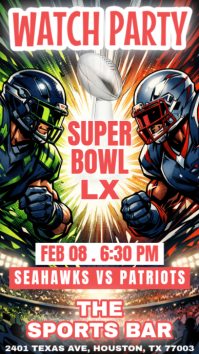 Plantilla de Super Bowl LX: Seattle Seahawks vs New England Patriots ...