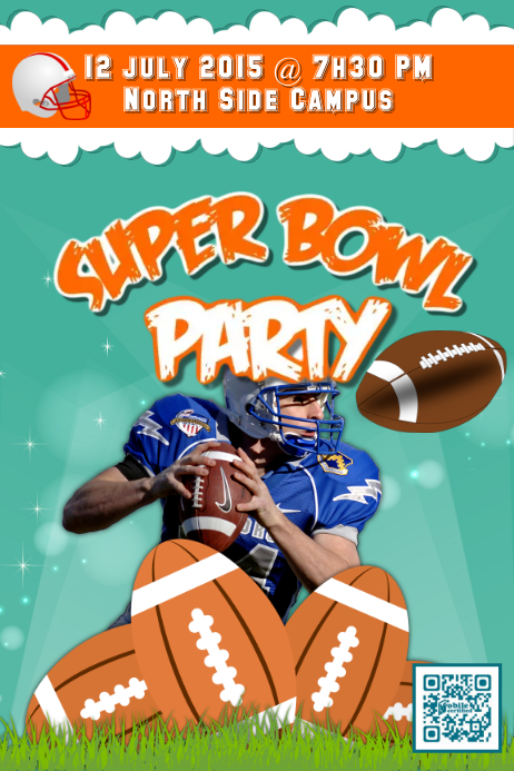 Super bowl party - Green backgound Template | PosterMyWall