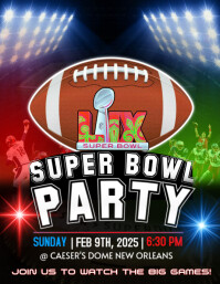 Super bowl party flyer Template | PosterMyWall
