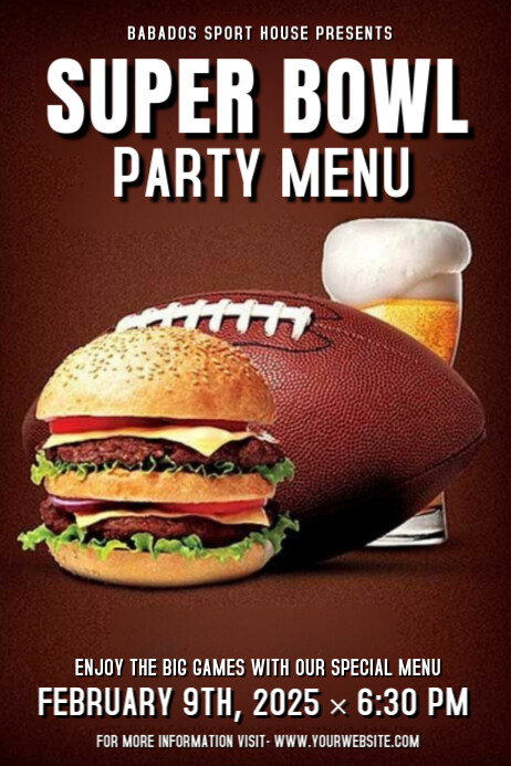 Super bowl special menu Template | PosterMyWall