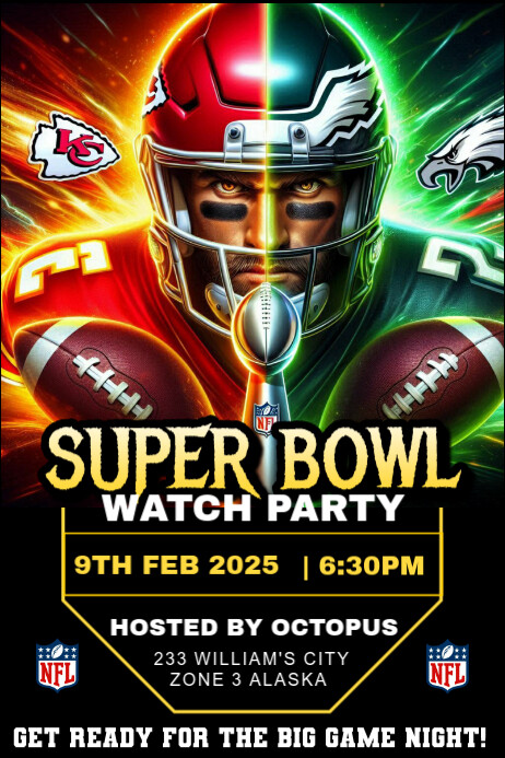 Copy of Super bowl watch party | PosterMyWall
