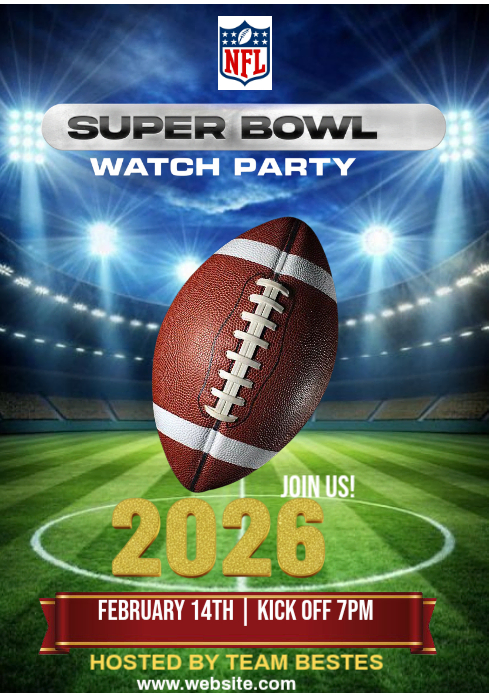 Super bowl watch party Template | PosterMyWall