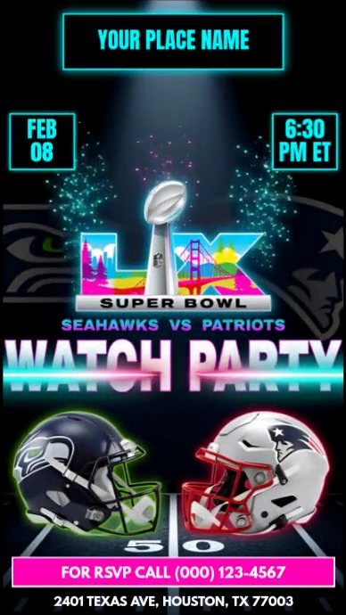 Super Bowl Watch Party Instagram Reel Video Template | PosterMyWall
