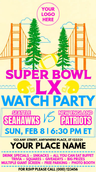 Super Bowl Watch Party Instagram Story Template | PosterMyWall
