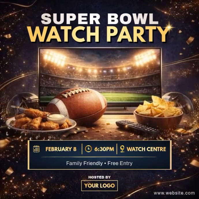 Plantilla de Super Bowl Watch Party Instagram Story Template | Football ...