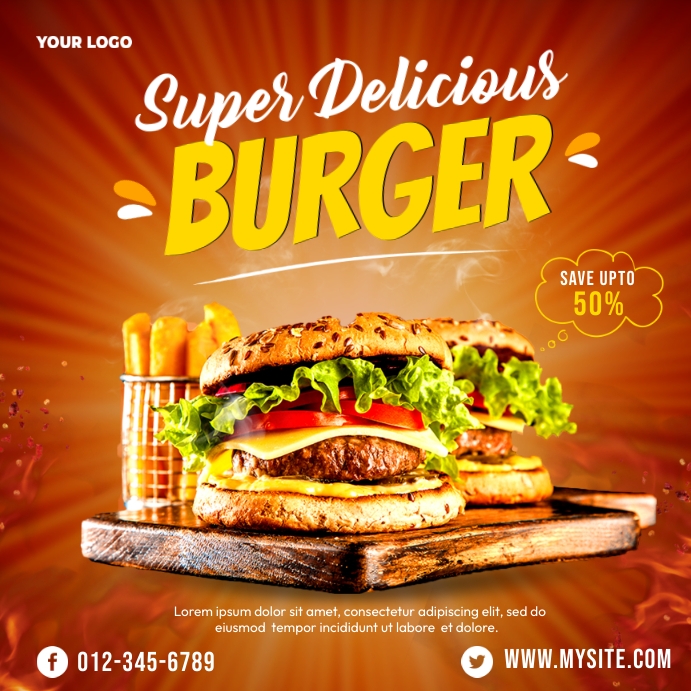 Super Burger Template | PosterMyWall