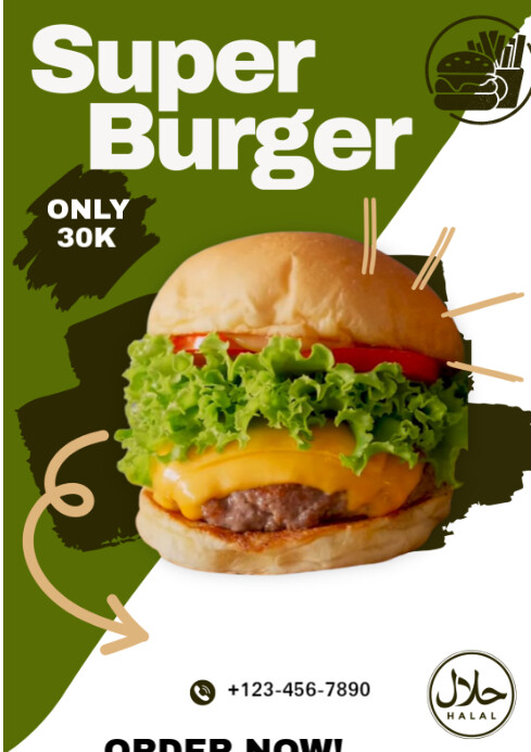 Super Burger Offer Post Template | PosterMyWall