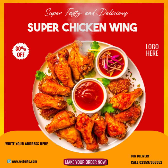 super chicken wing day Template | PosterMyWall