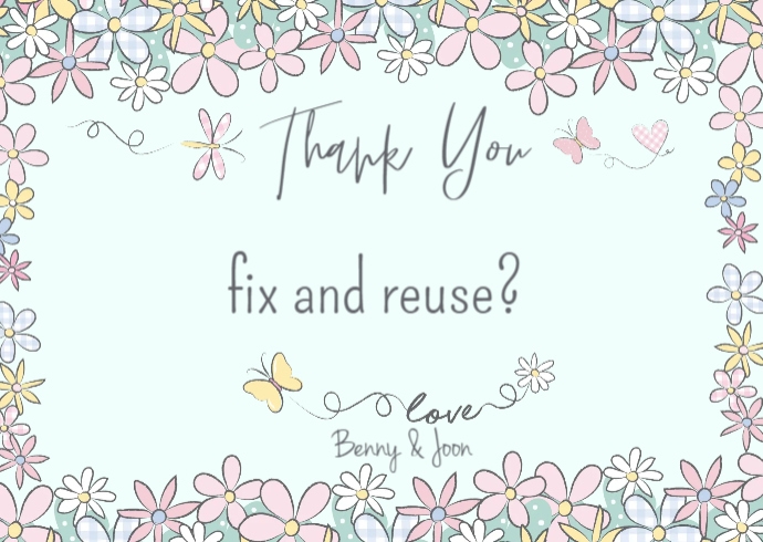 Super Cute Doodle Watercolor Floral Postcard Template | PosterMyWall