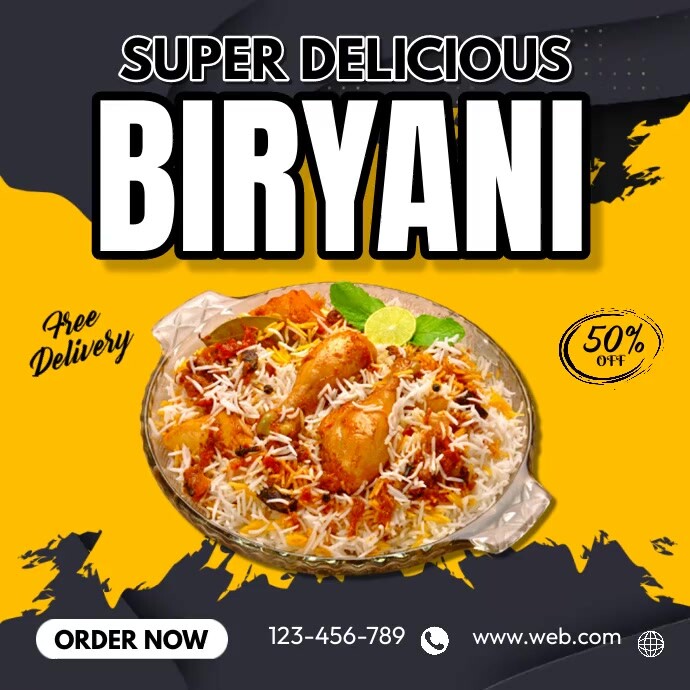 Plantilla de Super Delicious Biryani | PosterMyWall