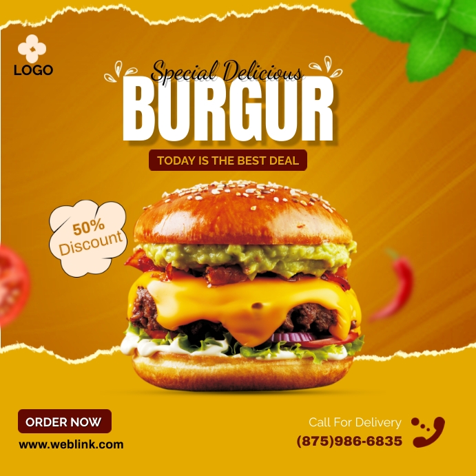 Super Delicious Burger Deal Template | PosterMyWall